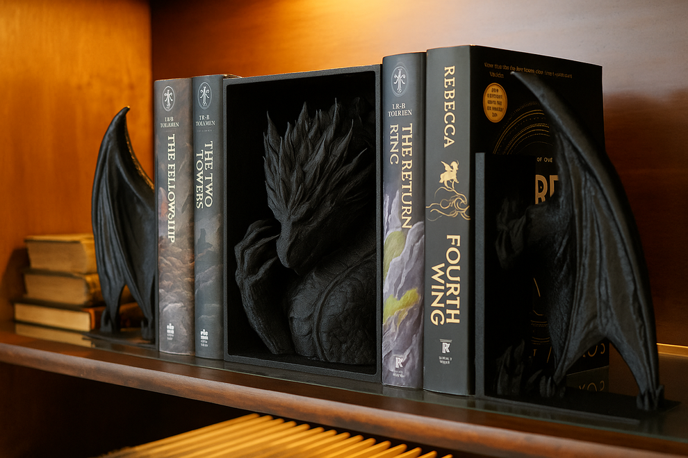 Dragon Bookend Showpiece India | Black Dragon Shelf Guardian for Home ...