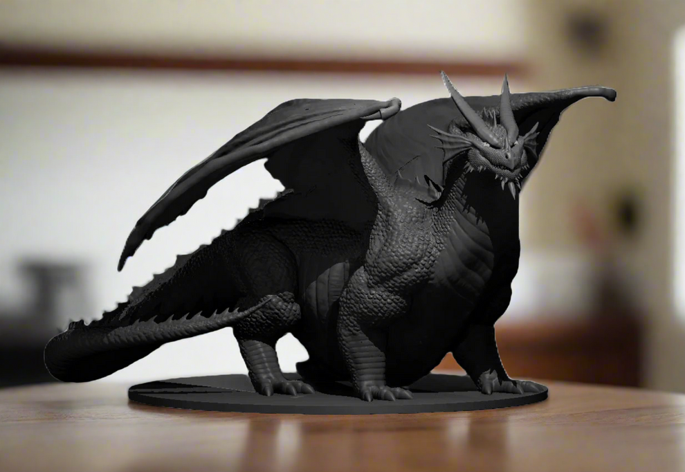 Detailed Fantasy Fat Dragon Sculpture – Celestial Crafts